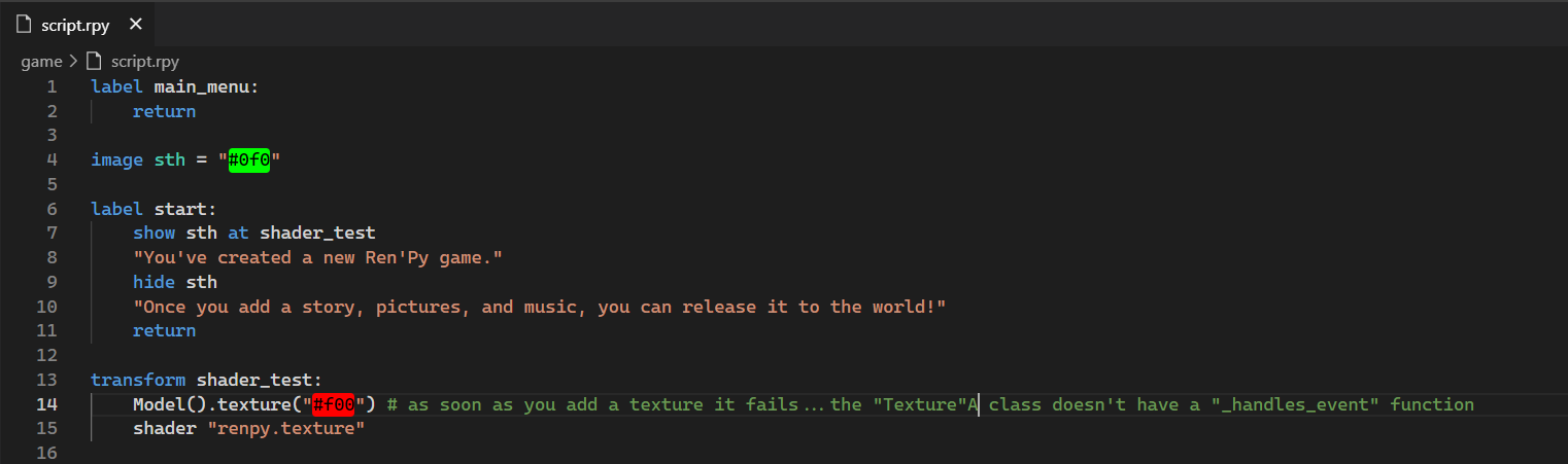 Problem adding textures to models - no _handles_event. · Issue #2932 · renpy/renpy · GitHub
