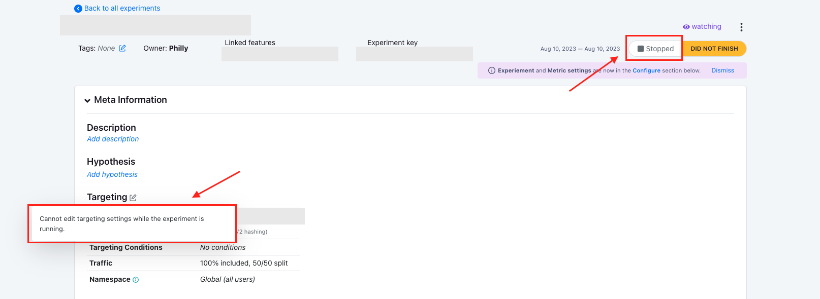 [Bug] Targeting settings cannot be edited even the experiment is stopped · Issue #1558 ...