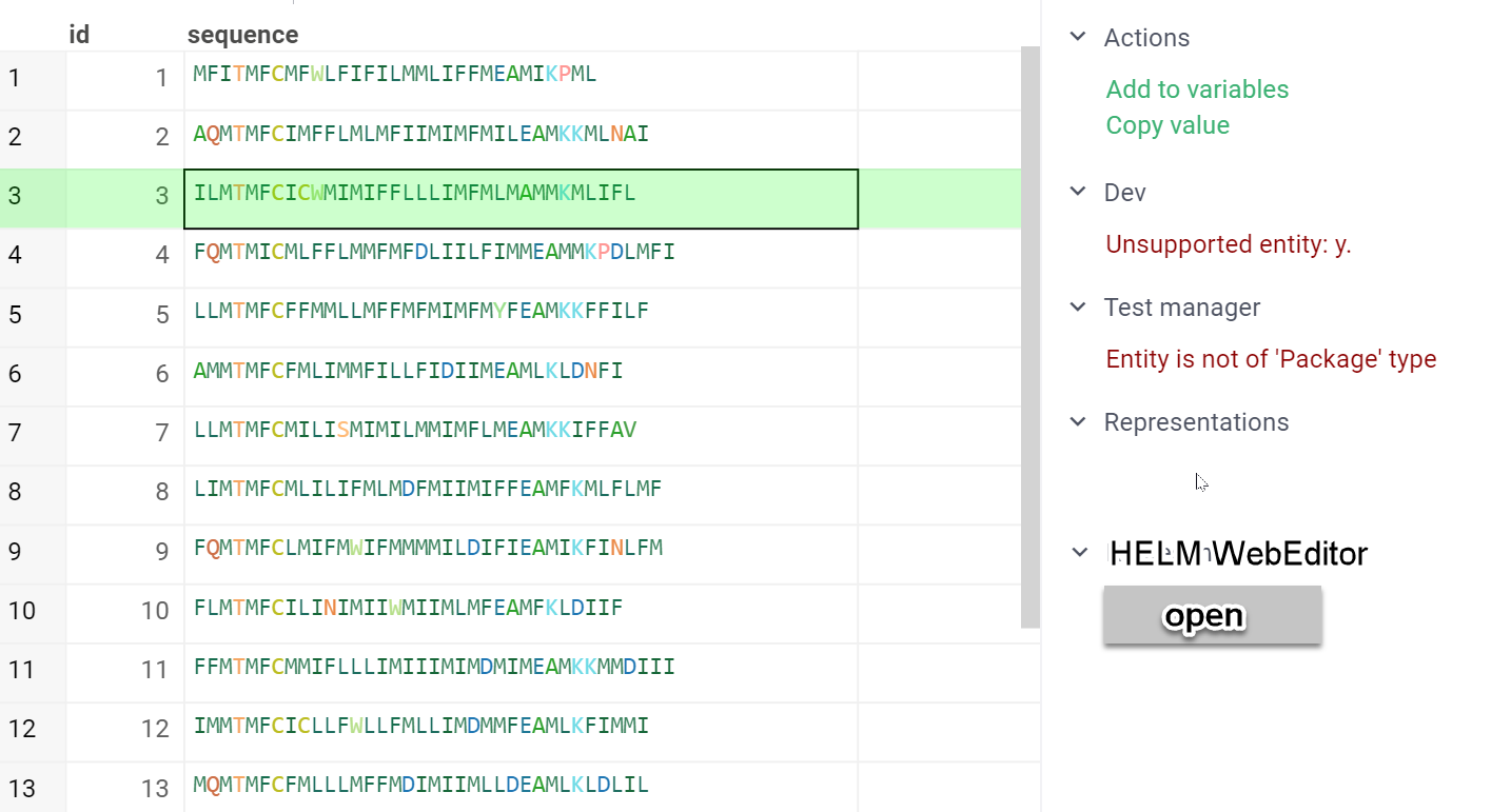 Bio: detectors and rendering sequences with HELM WE · Issue #752 · datagrok-ai/public · GitHub