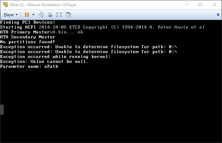 Cosmos Boot Exceptions · Issue #1070 · CosmosOS/Cosmos · GitHub