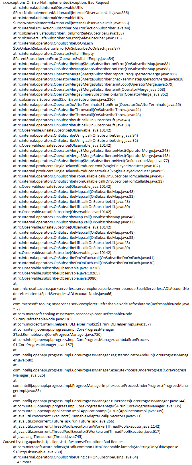 Intellij Spark On Adl Pop Up Error Window When Refresh Cluster List · Issue 1685 · Microsoft