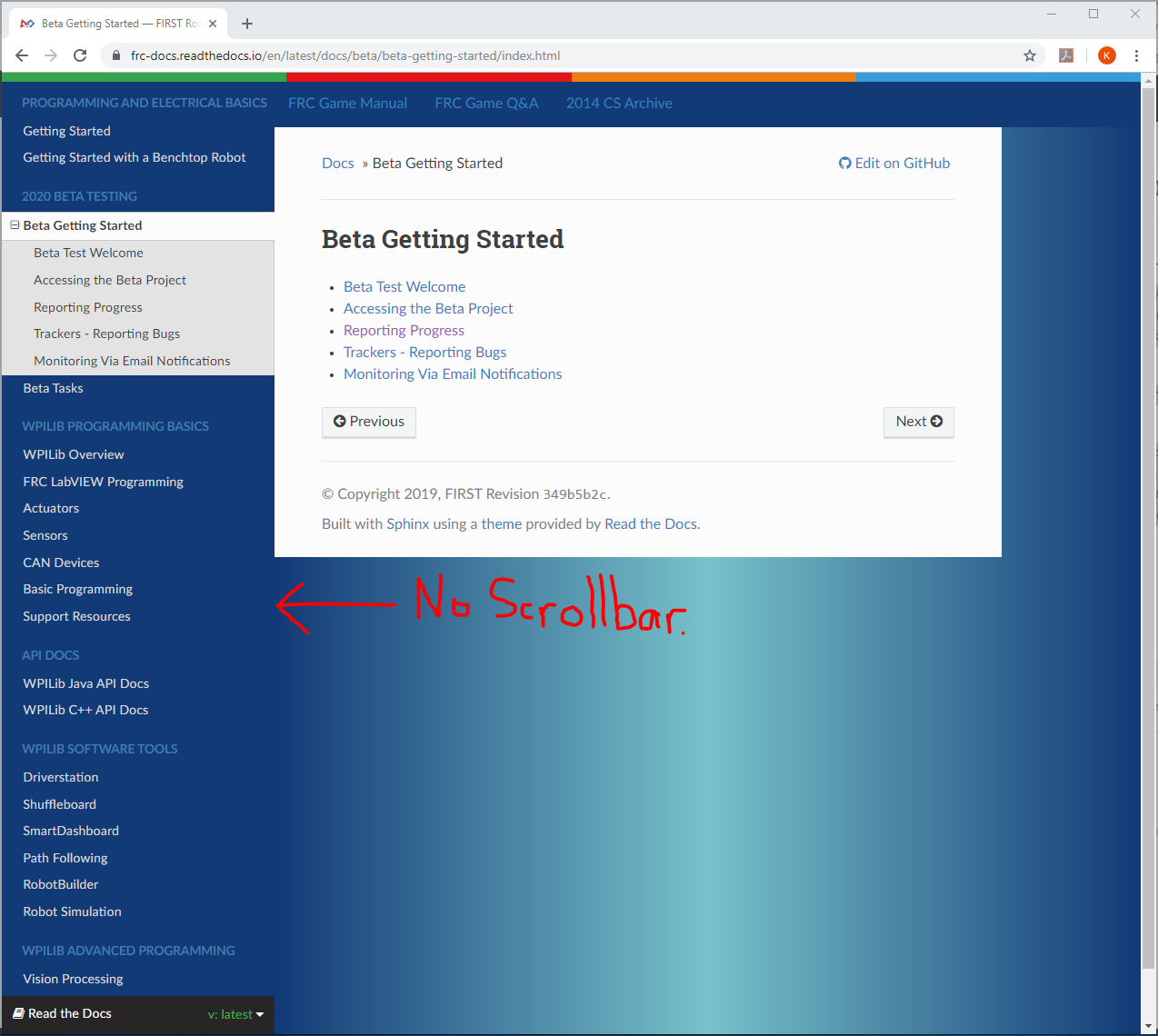 Artf5911 New 2020 Online Docs Site Left Panel Sometimes Lacks Scrollbar Which Is A Problem