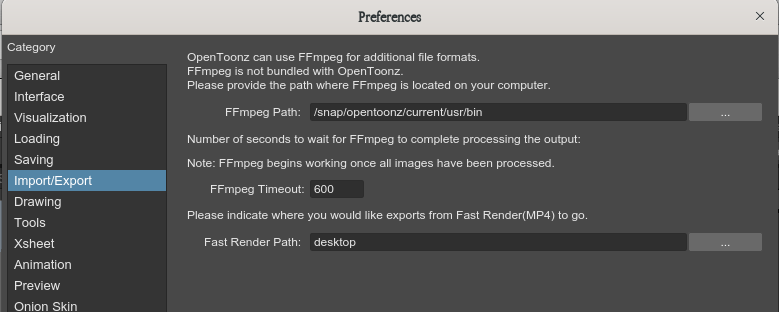 FFMPEG not found by OpenToonz on Ubuntu · Issue #9 · snapcrafters/opentoonz · GitHub