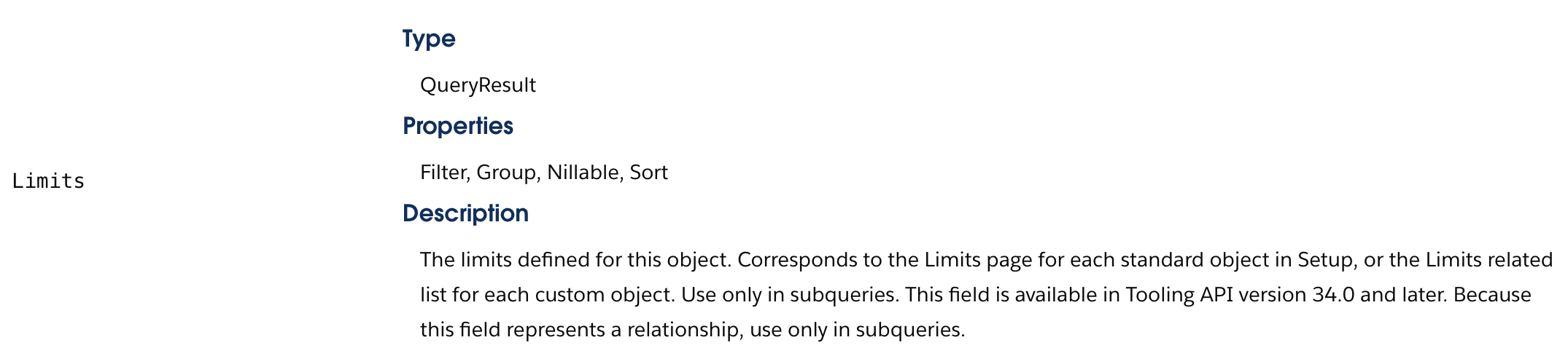 Object Limits displayed on Object page does not match Object Manager --> Object Limits page ...