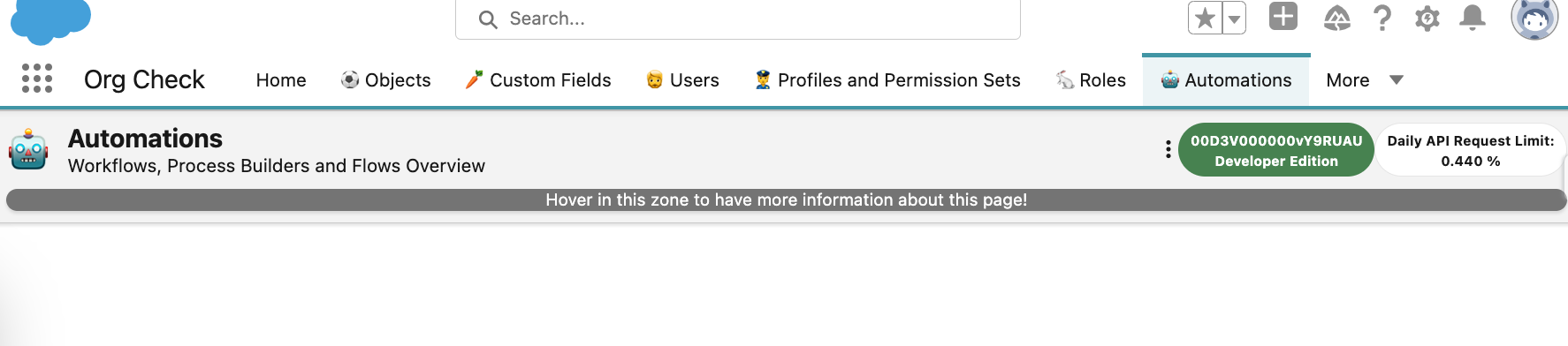Automations tab black out!! · Issue #237 · SalesforceLabs/OrgCheck · GitHub