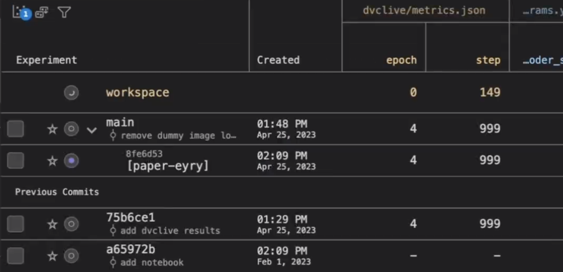 workspace duplicating colors of existing experiment · Issue #3758 · iterative/vscode-dvc · GitHub