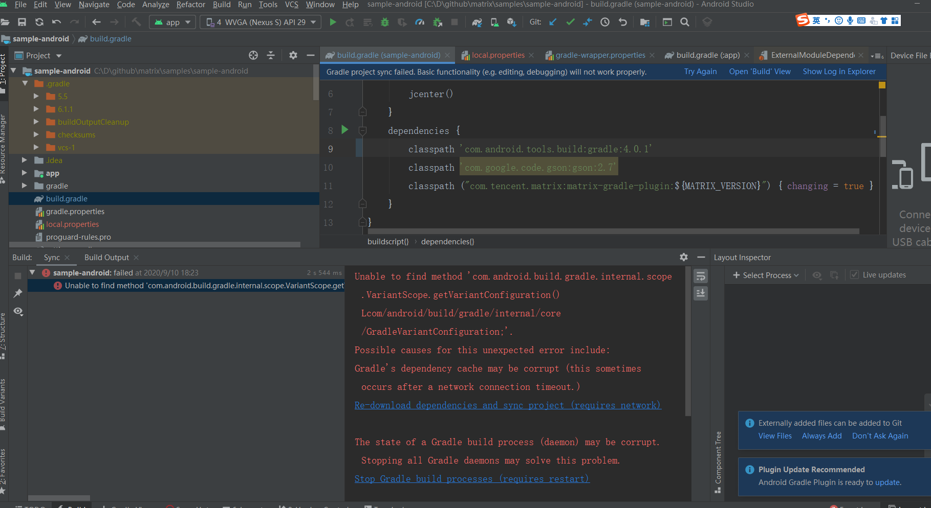 Gradle 4.0.1时编辑时错误 · Issue #521 · Tencent/matrix · GitHub
