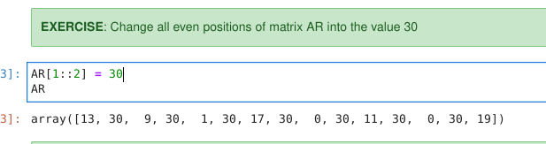 Python rehearsal - Change all even positions of matrix AR to the value 30 · Issue #152 ...