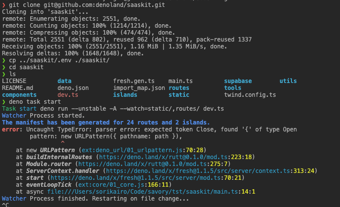 deno task start does not run anymore · Issue #194 · denoland/saaskit · GitHub
