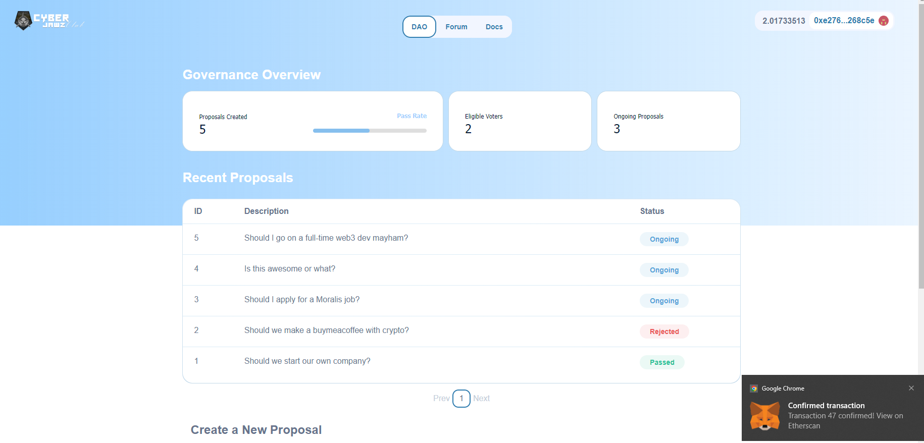 GitHub - gepthecoder/moralis-dao-dapp: A Decentralised Autonomous Organisation Full-Stack Dapp ...