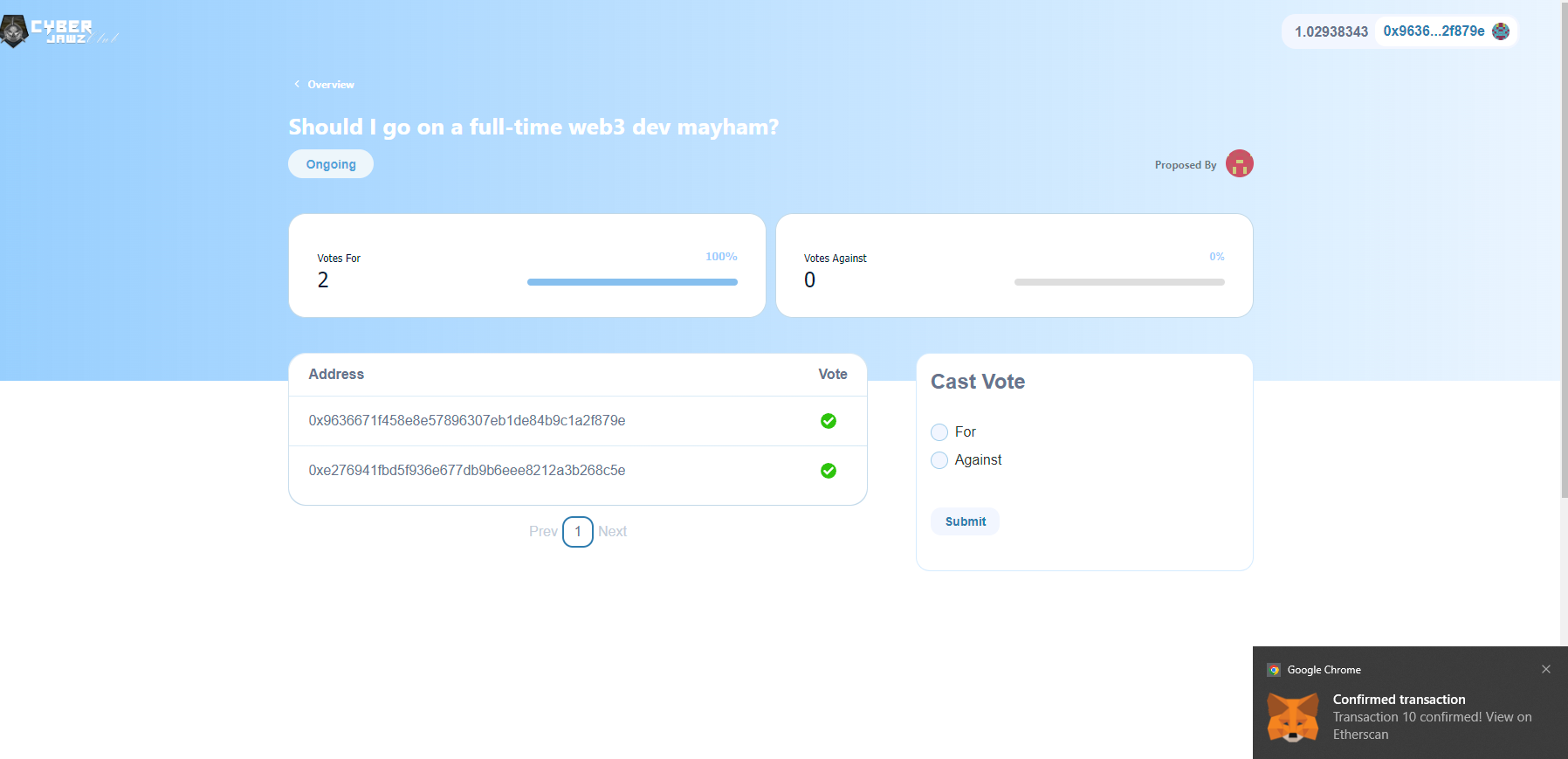 GitHub - gepthecoder/moralis-dao-dapp: A Decentralised Autonomous Organisation Full-Stack Dapp ...