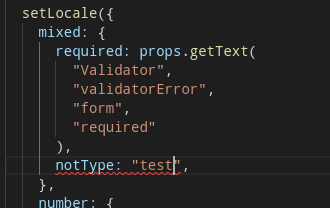 Overwrite `mixed.notType` in `setLocale` gives Typescript error · Issue ...