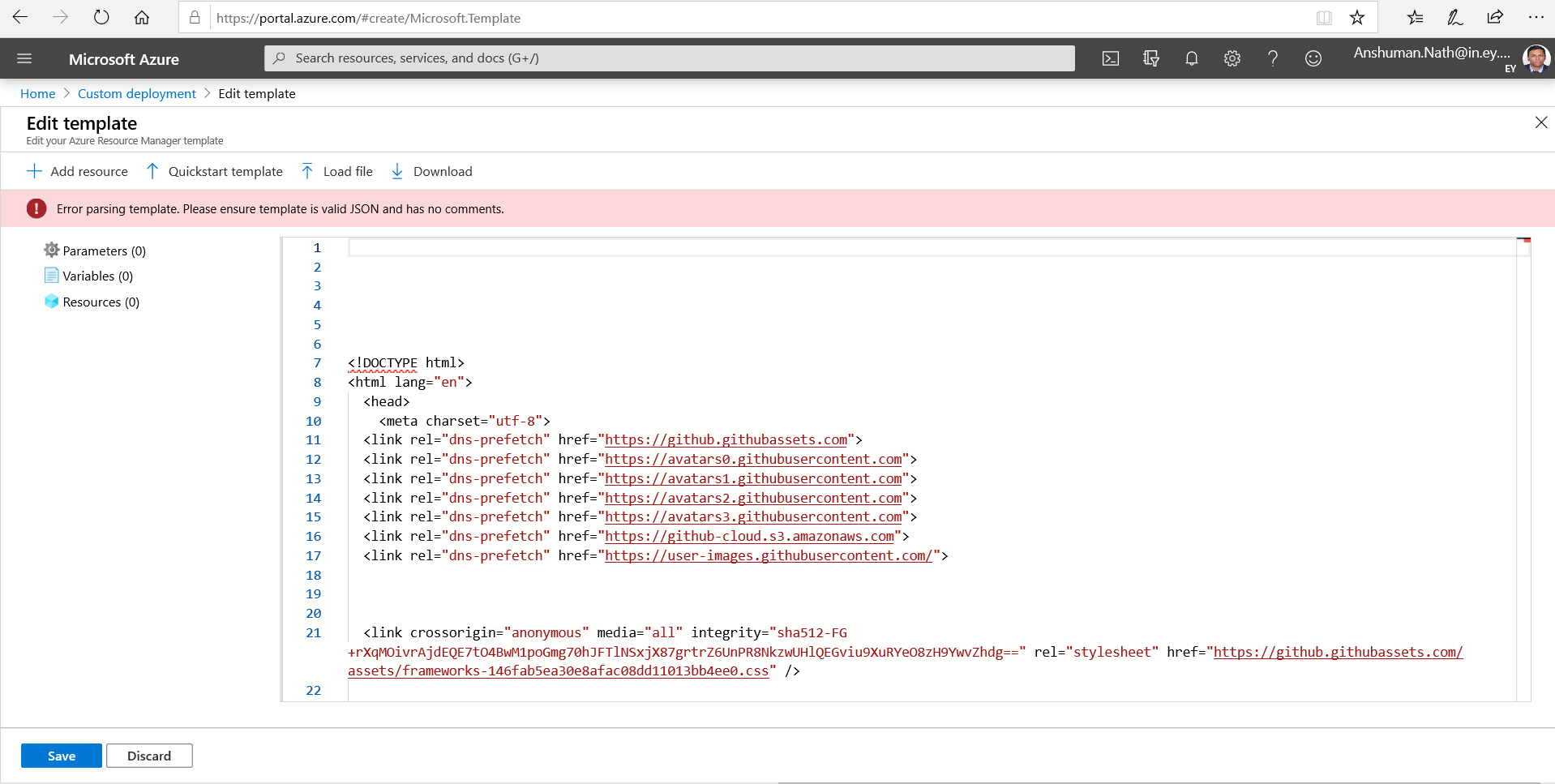 Not able to Deploy JSON files · Issue #44 · MicrosoftLearning/AZ-104-MicrosoftAzureAdministrator ...