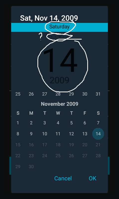 DatePicker Month Is Cut And Can t Change Text Color Material components material components 