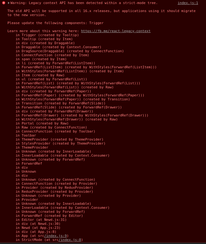 React 16131 Warning Context Api · Issue 798 · React Pagereact Page · Github