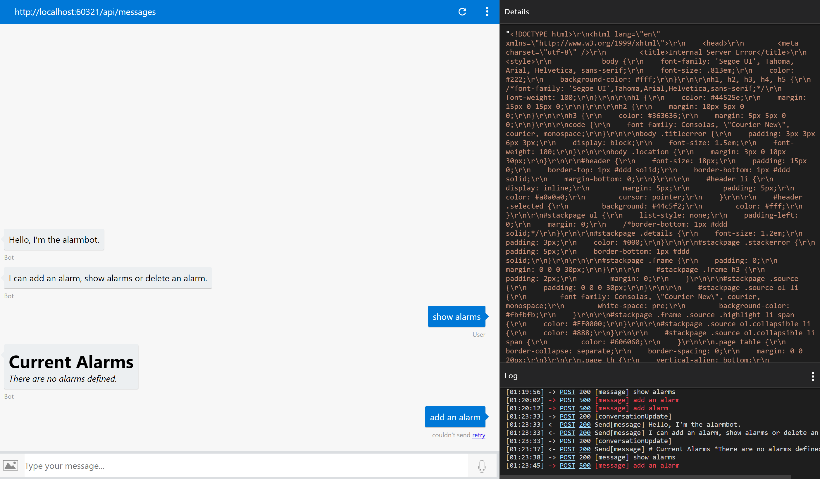 Alarm sample: 'add an alarm' doesn't work if the previous command was 'show alarms' · Issue #190 ...