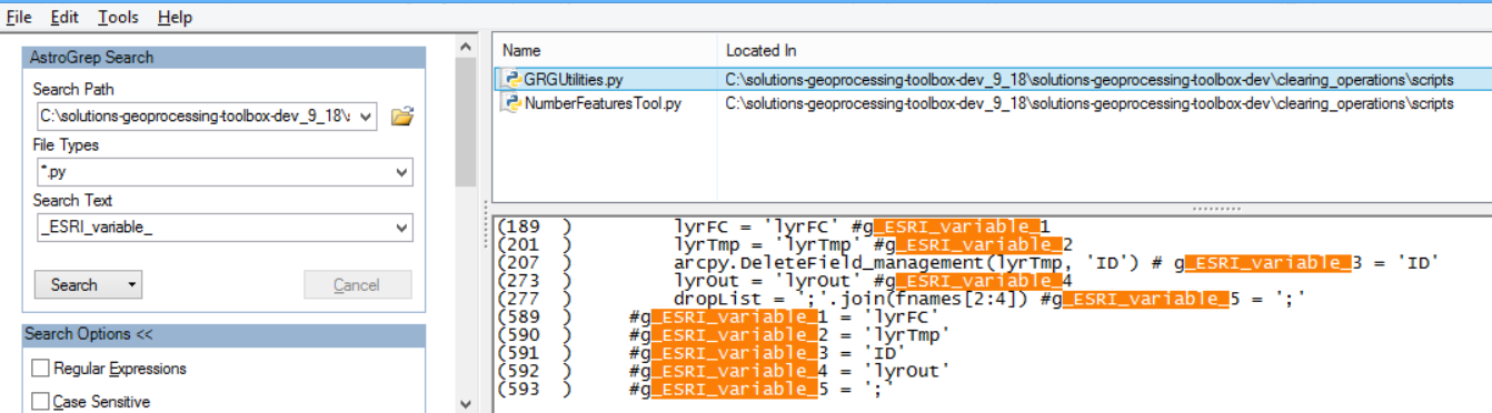 Two Clearing Operations Py Scripts Contain Esri Variable Swapped