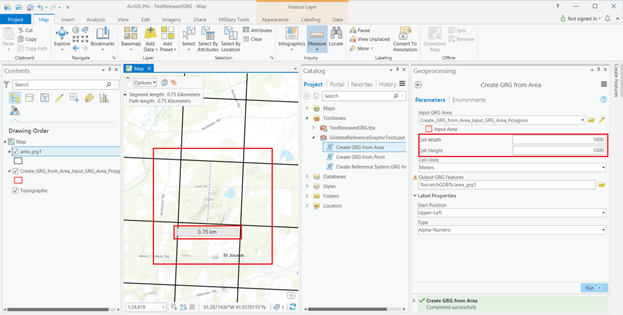 Create GRG from Area tool when run from Pro is creating cells that are ...