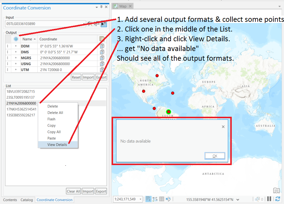 Retrieve/copy different formats for coordinates already in the List ...