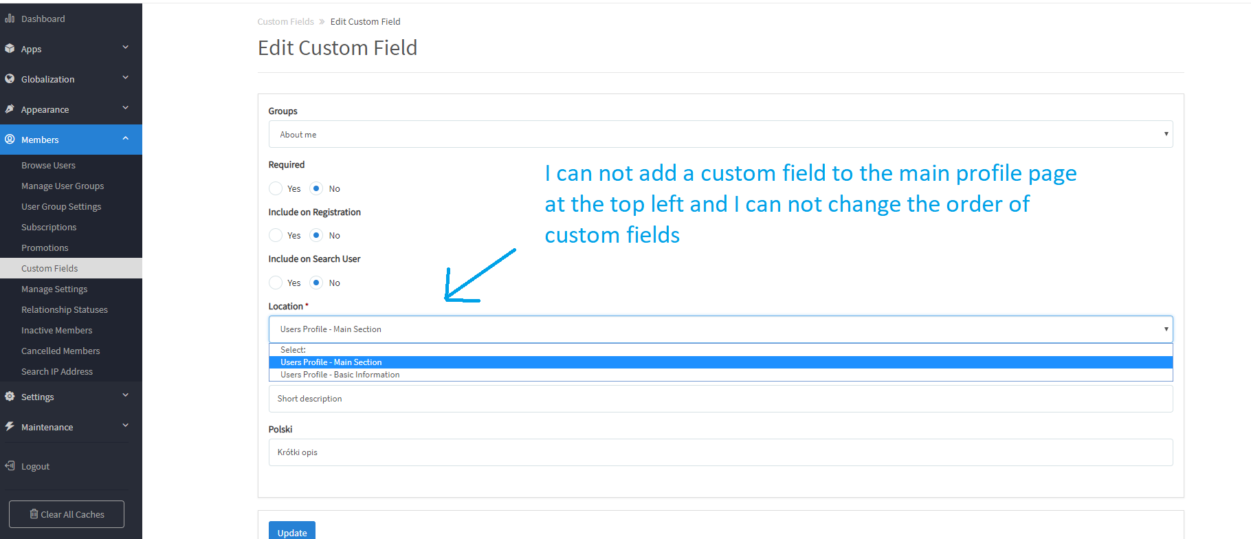 Issue with displaying custom fields on the user profile home page · Issue #2584 · PHPfox ...