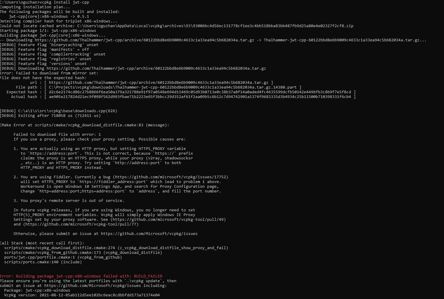 [bug] Vcpkg Error For Version 0 5 1 · Issue 161 · Thalhammer Jwt Cpp · Github