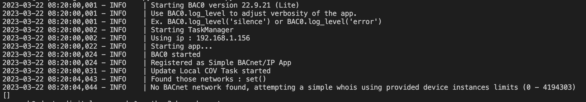 BAC0 can only discover virtual device from BOSS a Softdel BACner/IP ...