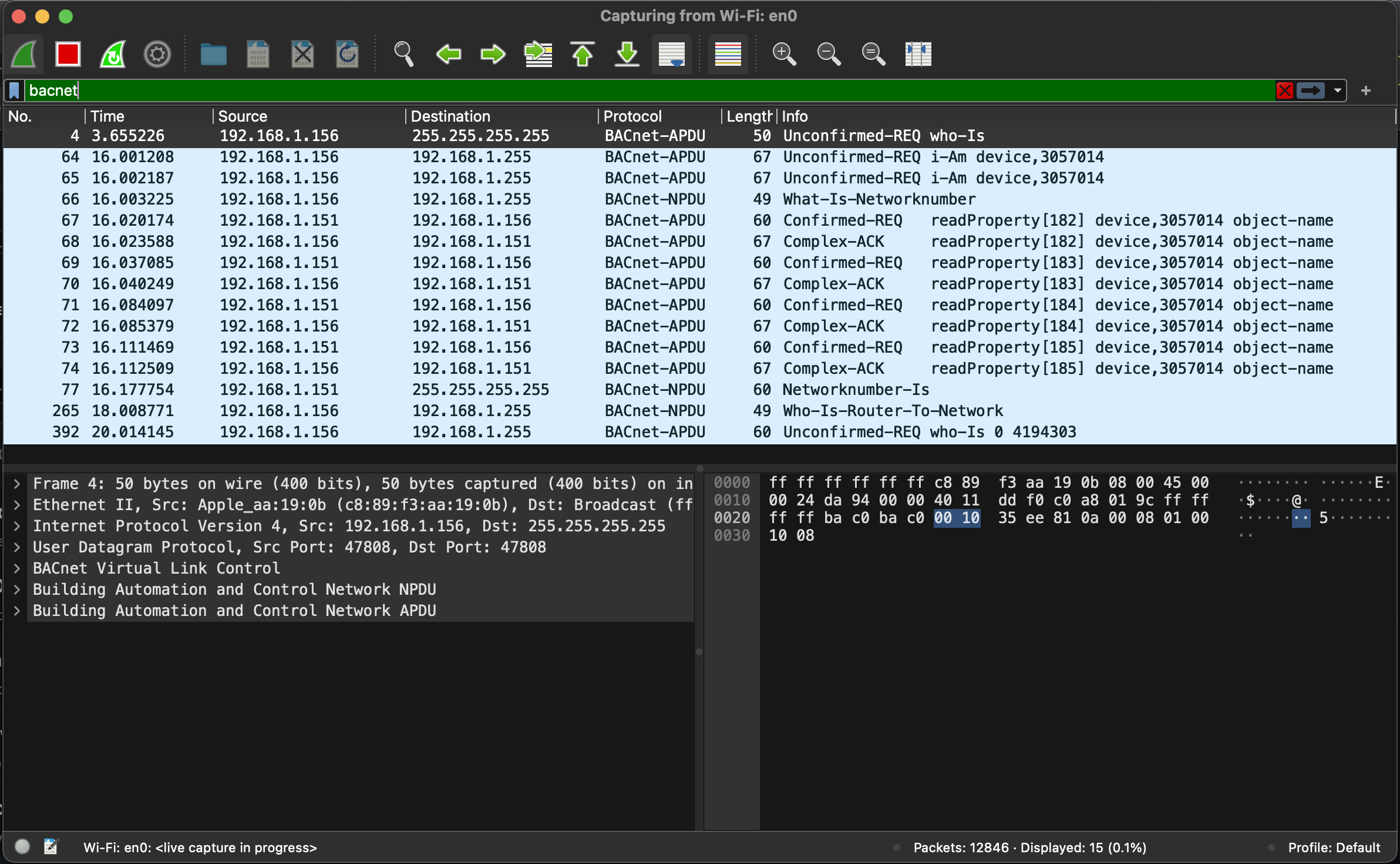 BAC0 can only discover virtual device from BOSS a Softdel BACner/IP Simulation System in the ...