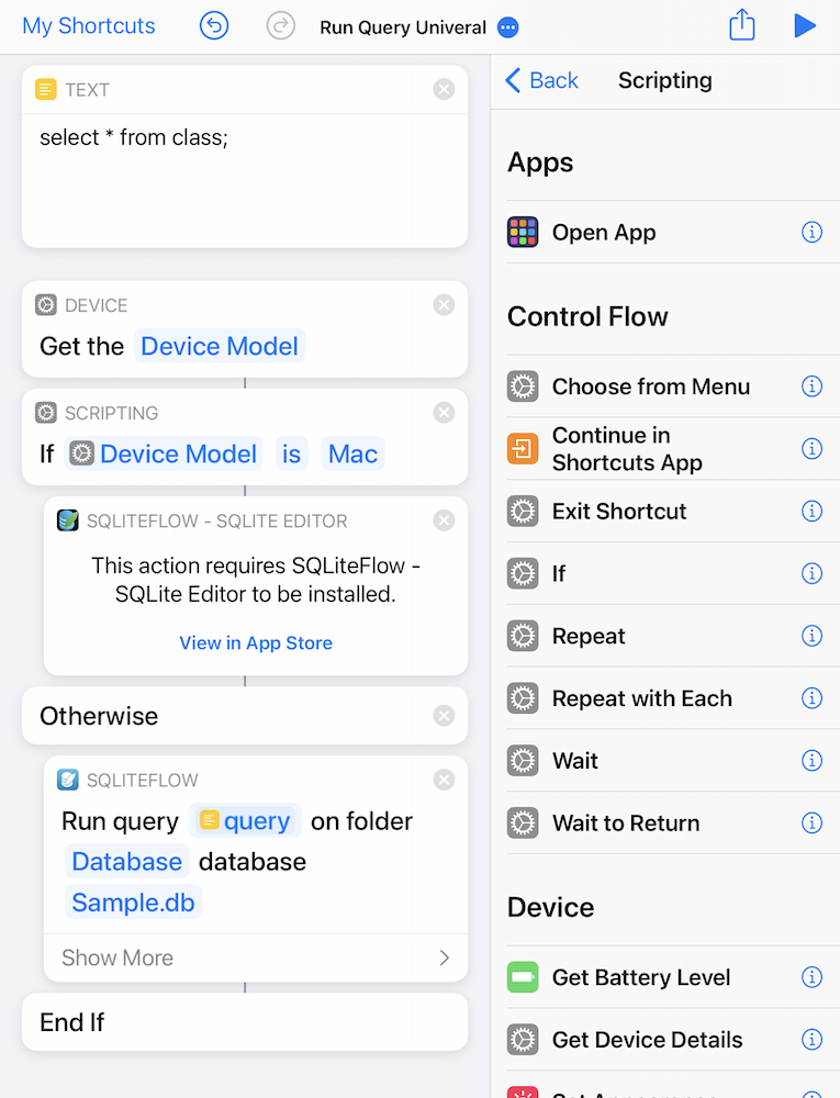 macOS Shortcuts support · Issue #171 · SQLiteFlow/SQLiteFlow-Issues · GitHub