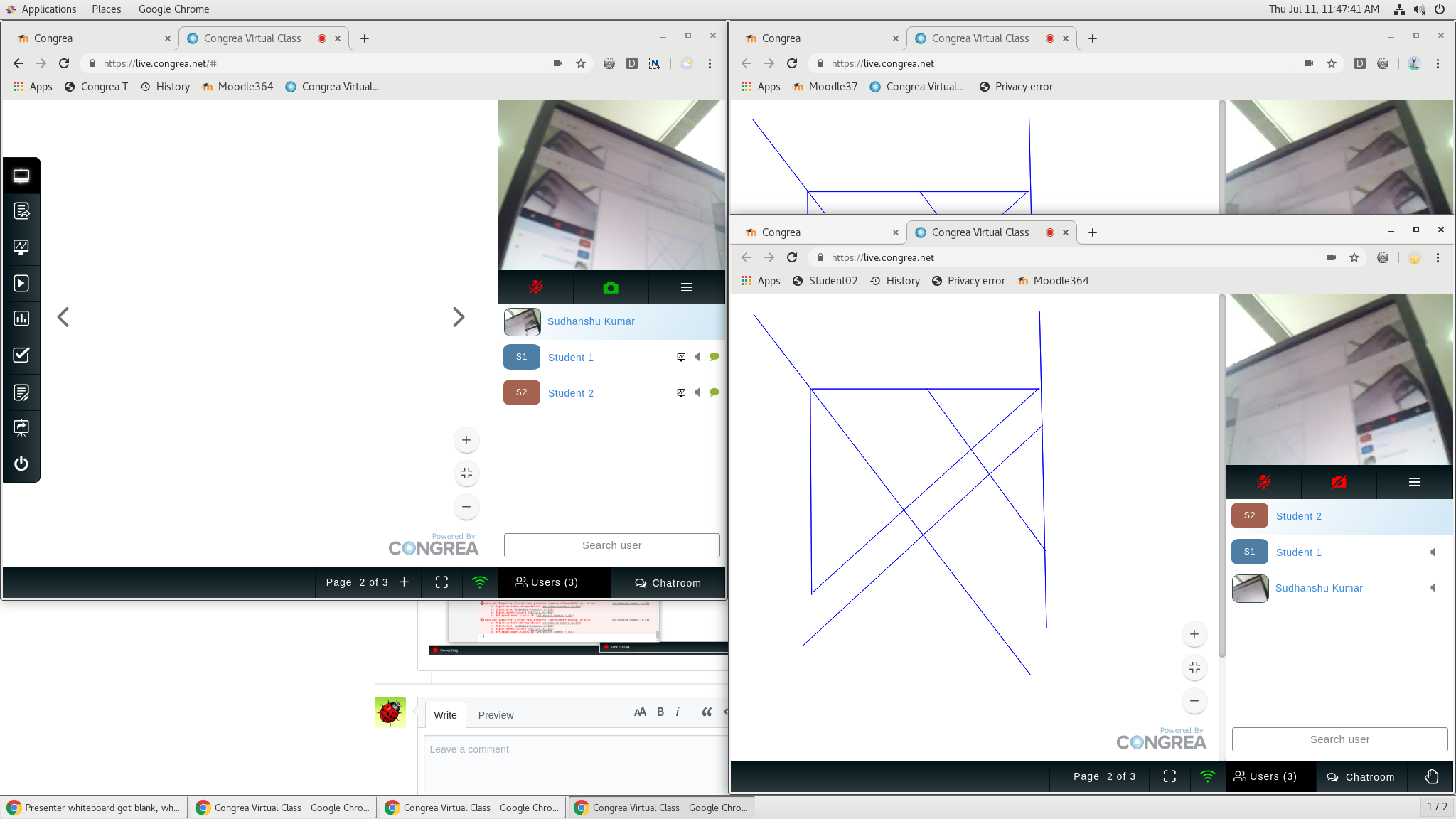 Presenter whiteboard got blank, whereas there was content displayed on student's screen · Issue ...