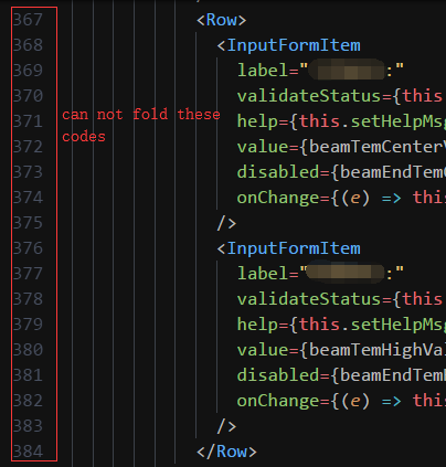Cannot collapse the react code with the new vscode-1.25.1 · Issue ...