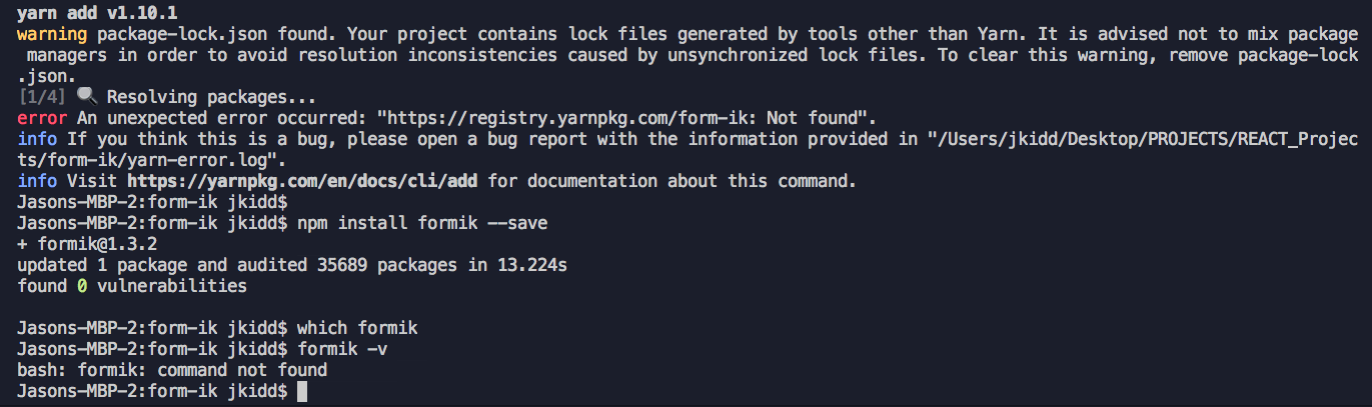 Formik not getting installed · Issue #1114 · jaredpalmer/formik · GitHub