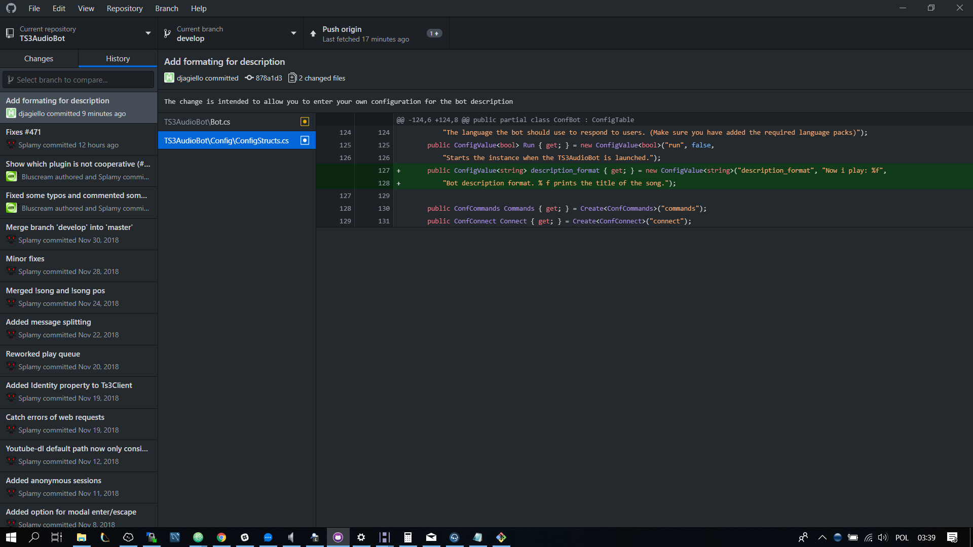 Add formating for description · Issue #474 · Splamy/TS3AudioBot · GitHub