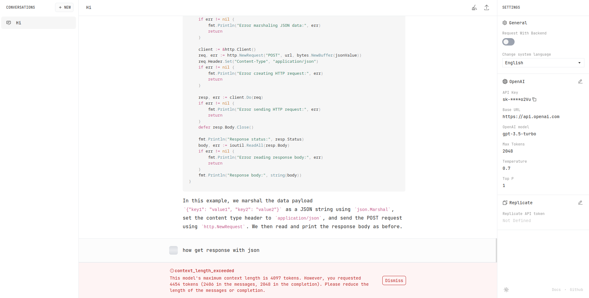 Allow for the configuration of the length of historical messages to circumvent the constraints ...