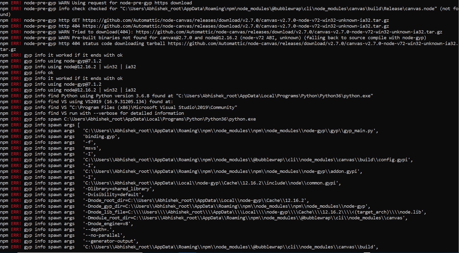 [Windows] Error on installing buublewrap when using "npm install -g @bubblewrap/cli" · Issue ...