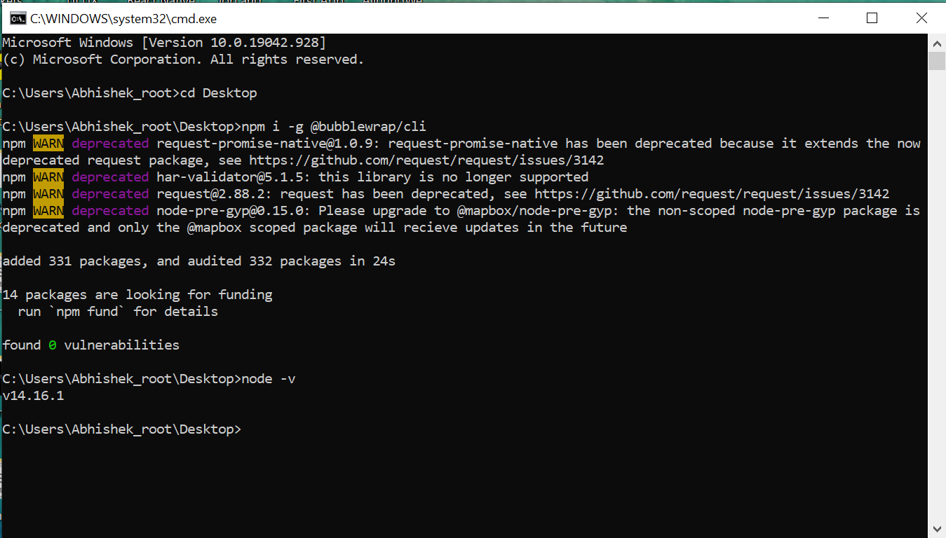 [Windows] Error on installing buublewrap when using "npm install -g ...