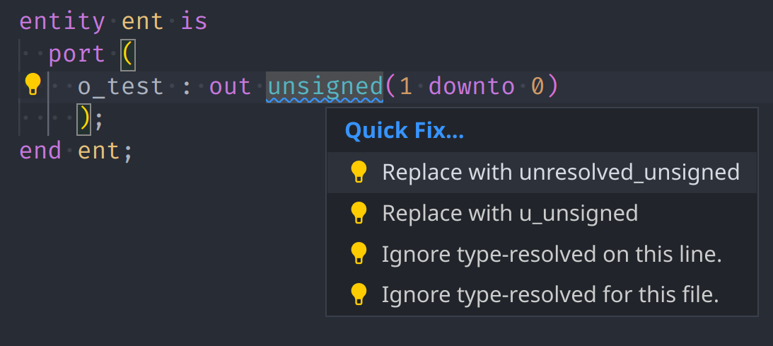 Autocomplete Is Kind Of Broken Original U Unsigned Is Not Suggested · Issue 201 · Vhdl