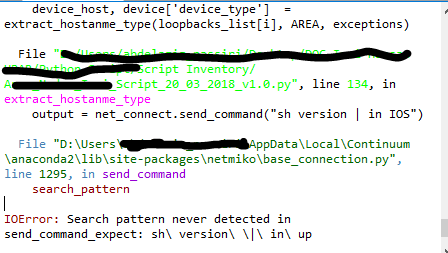 IOError: Search pattern never detected in send_command_expect · Issue #1465 · ktbyers/netmiko ...