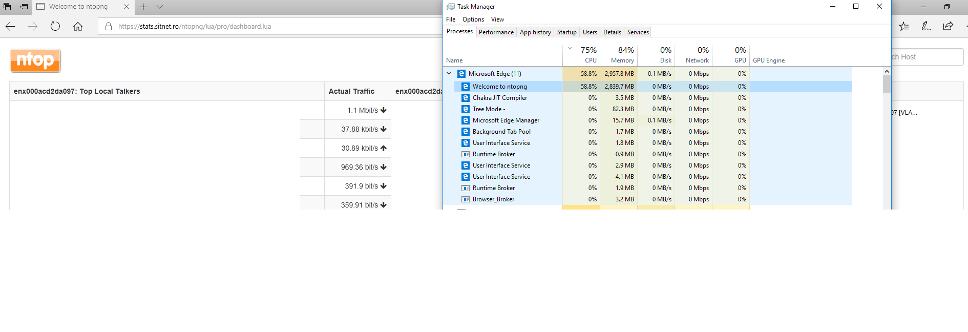 High CPU/Memory usage with Microsoft Edge · Issue #1740 · ntop/ntopng · GitHub