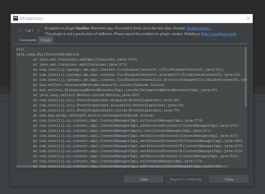 exception when i try to start · Issue #192 · wallabyjs/quokka · GitHub