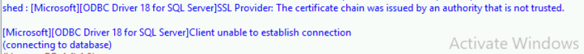 Sql Server Odbc Driver 18 The Certificate Chain Was Issued By An Authority That Is Not Trusted