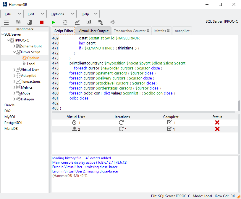 Missing Close Brace With Sql Server Xml Connect Pool · Issue 405 · Tpc Councilhammerdb · Github 