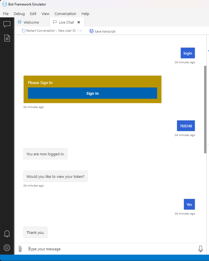 [OAuthPrompt] The call to https://api.botframework.com/api/usertoken/GetToken returns a 500 ...