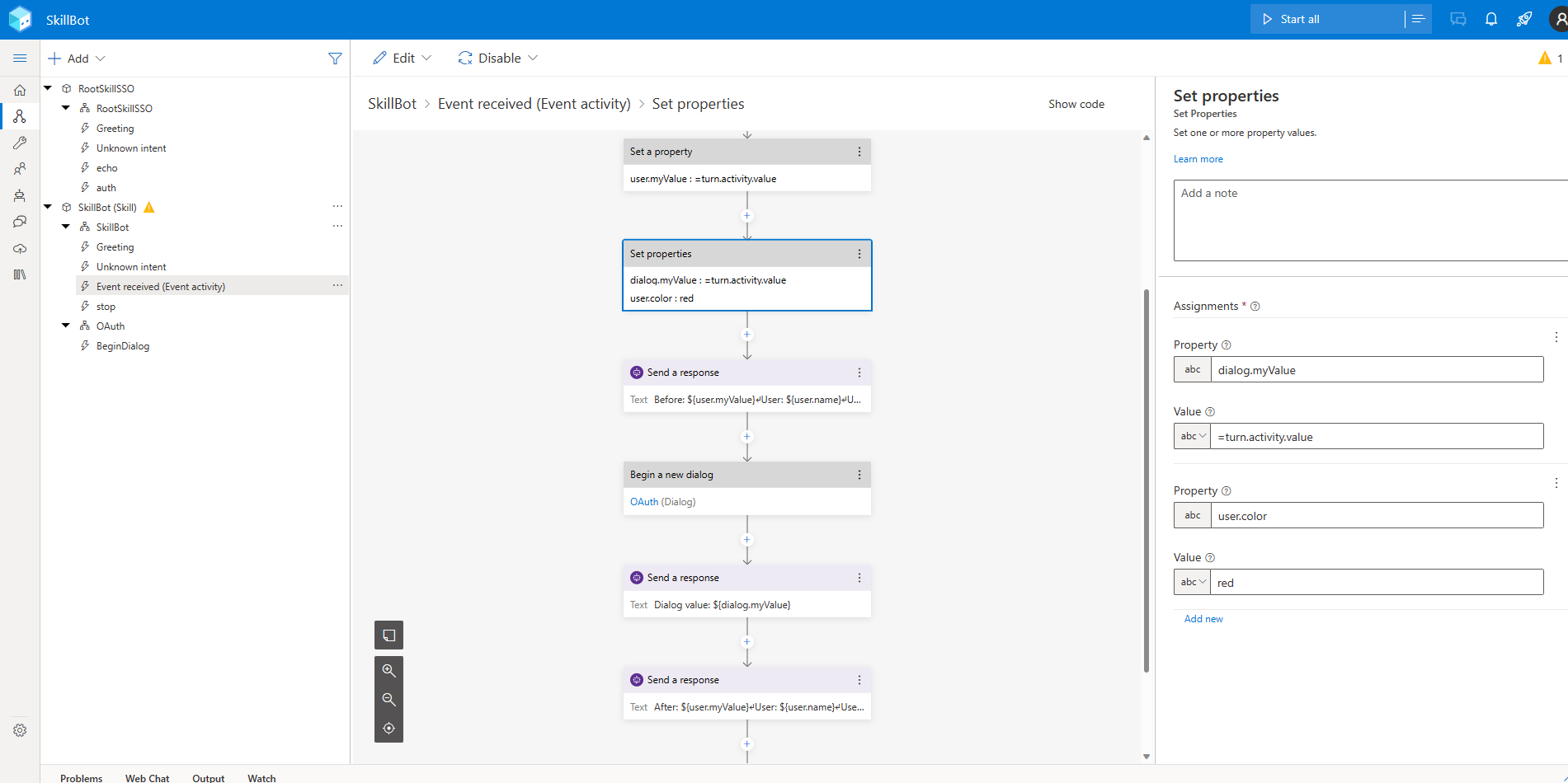 USER scope variable values do not transfer to skill when SSO is ...