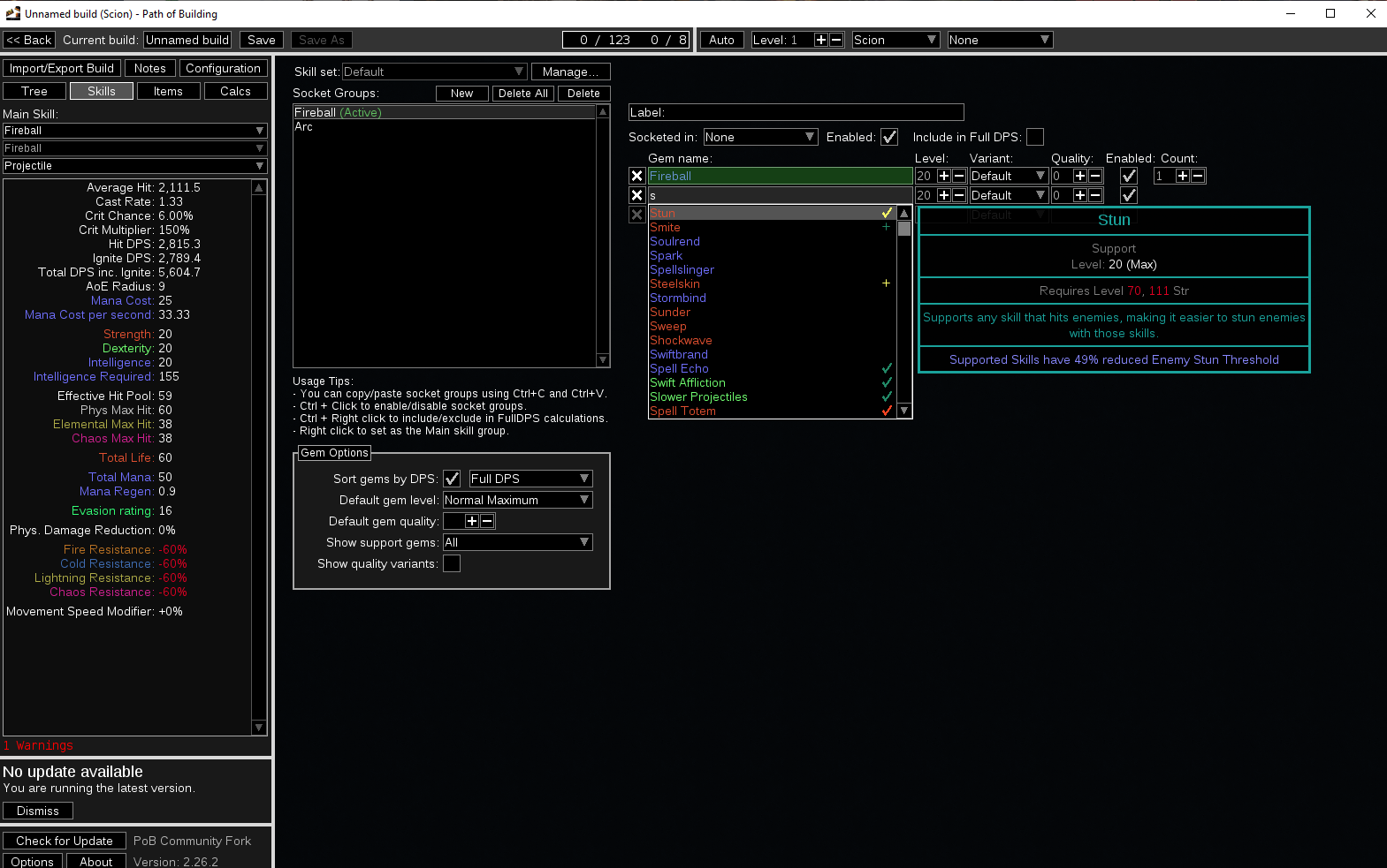 Enabling "Include in Full DPS" breaks the gem comparison window for the main skill · Issue #5906 ...