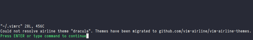 Airline: the specified theme cannot be found · Issue #100 · dracula/vim · GitHub