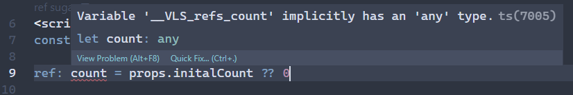 Using ref sugar and nullish coalescing operator together leads to type inference errors · Issue ...