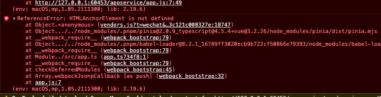 HTMLAnchorElement causes the mini program to crash · Issue #966 · vuejs/pinia · GitHub