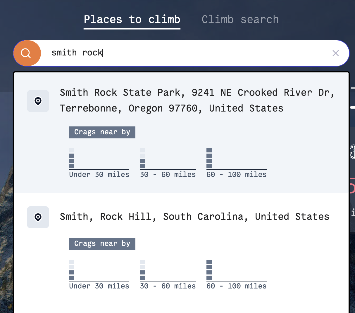 Combine name search and crag search · Issue #255 · OpenBeta/open-tacos · GitHub