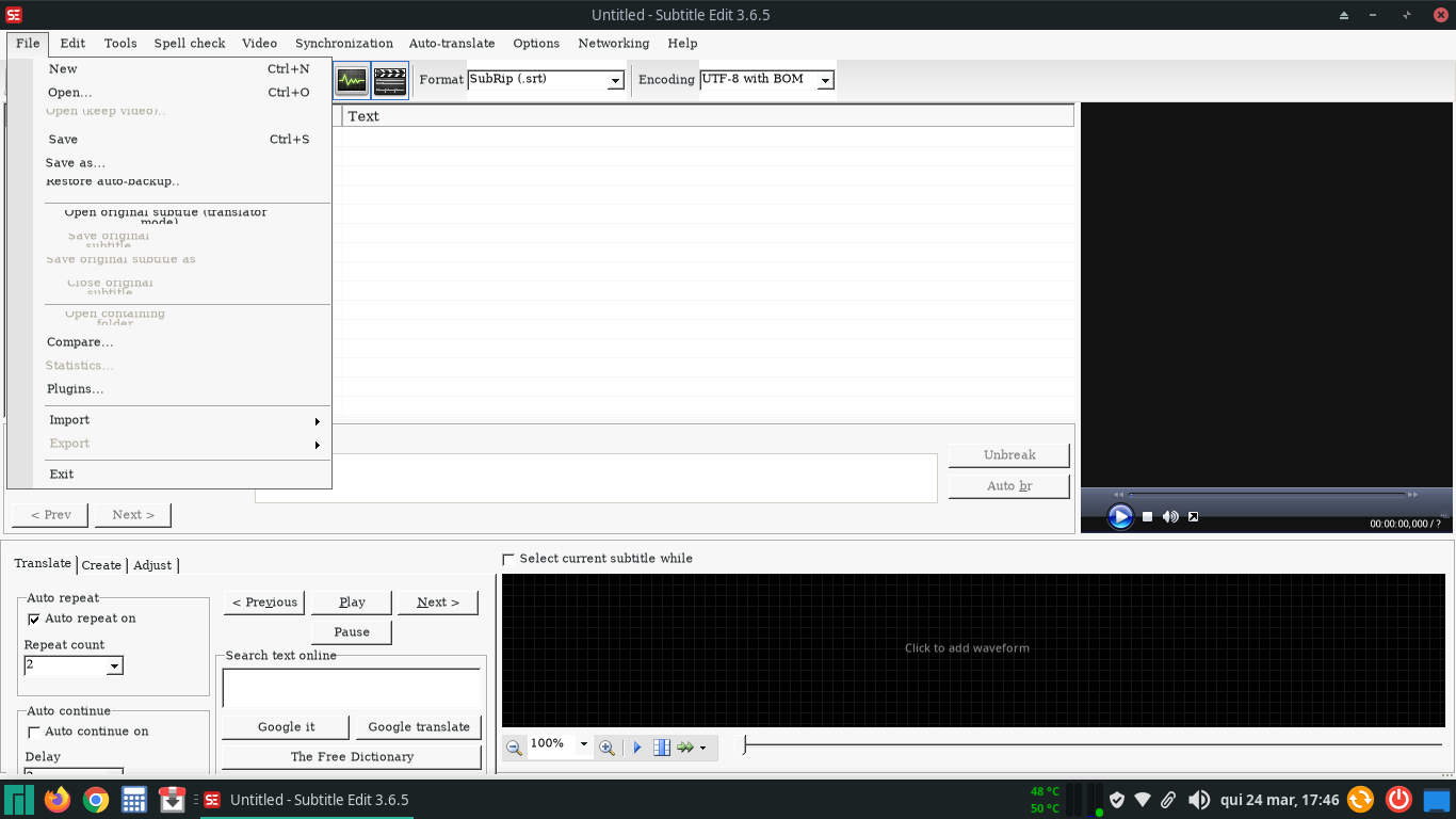 Linux Feature Request Make Menu Texts More Adaptable · Issue 5856 · Subtitleedit