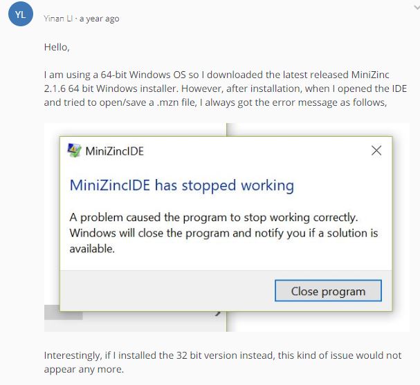 IDE crashing · Issue #75 · MiniZinc/MiniZincIDE · GitHub